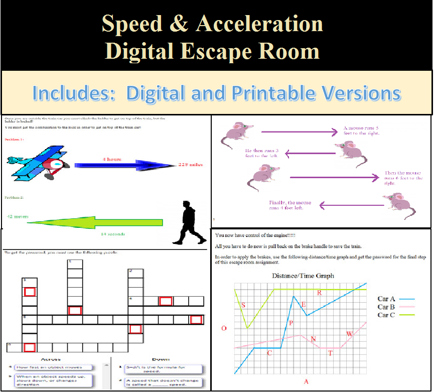 Speed and Acceleration Digital Escape Breakout Activity - Amped Up Learning
