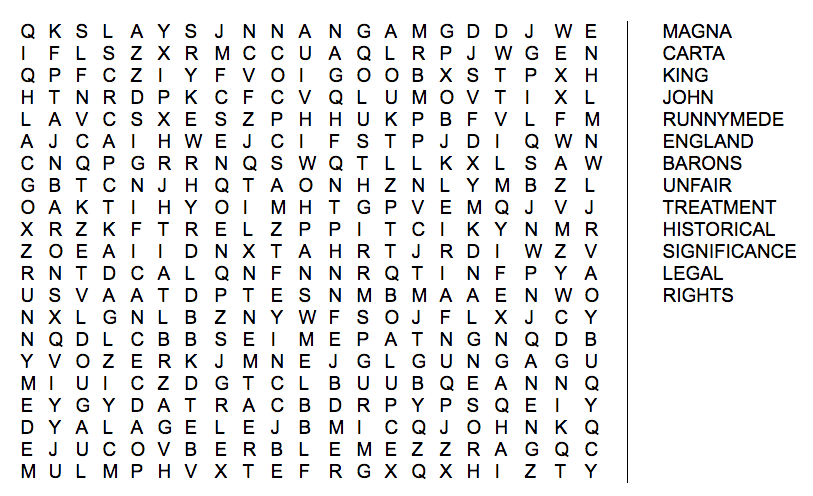 Magna Carta Word Search - Amped Up Learning