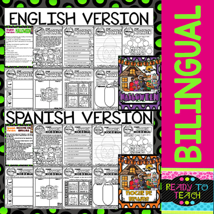 Halloween - Noche de Brujas - Reading and Worksheets - Bilingual ...