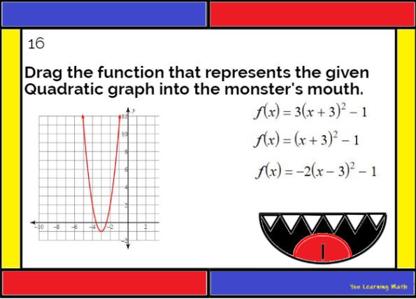 Vertex Form of a Quadratic Function: Graphing and Writing: Digital BOOM ...
