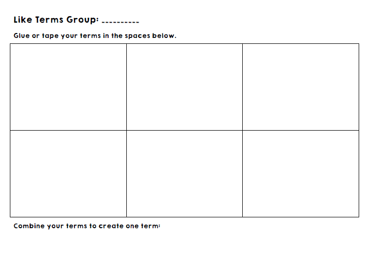 Combine Like Terms Class Activity - Amped Up Learning