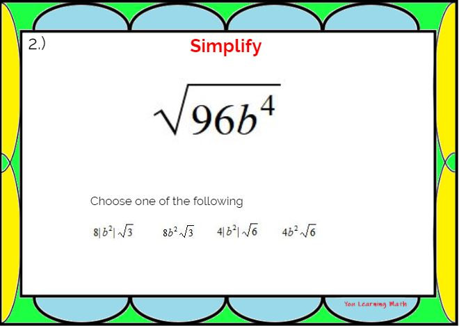 Simplifying Radicals: Digital BOOM Cards - 20 Problems - Amped Up Learning