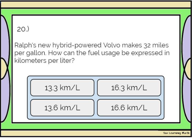 Ratios, Rates and Conversions - Google Forms Quiz: 20 Problems - Amped ...