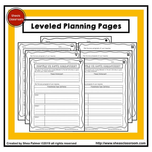 Halloween Persuasive Essay Writing Prompt & Planning Pages Grades 3-5 ...