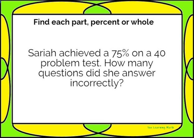 Solving Problems involving Percents: Google Forms Quiz - 20 Problems ...