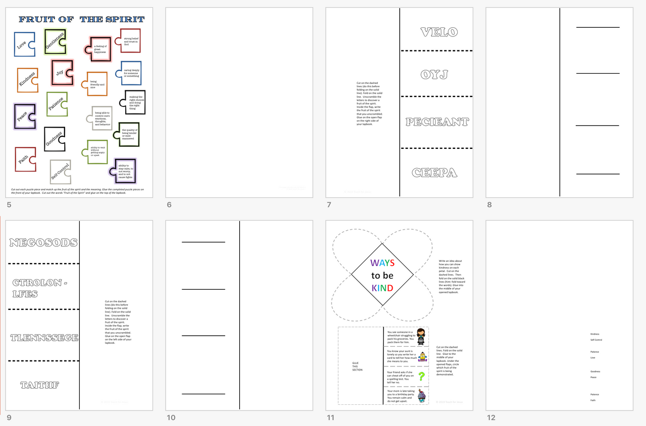 Fruit of the Spirit Lapbook - Great for a Sunday School Lesson - Amped ...