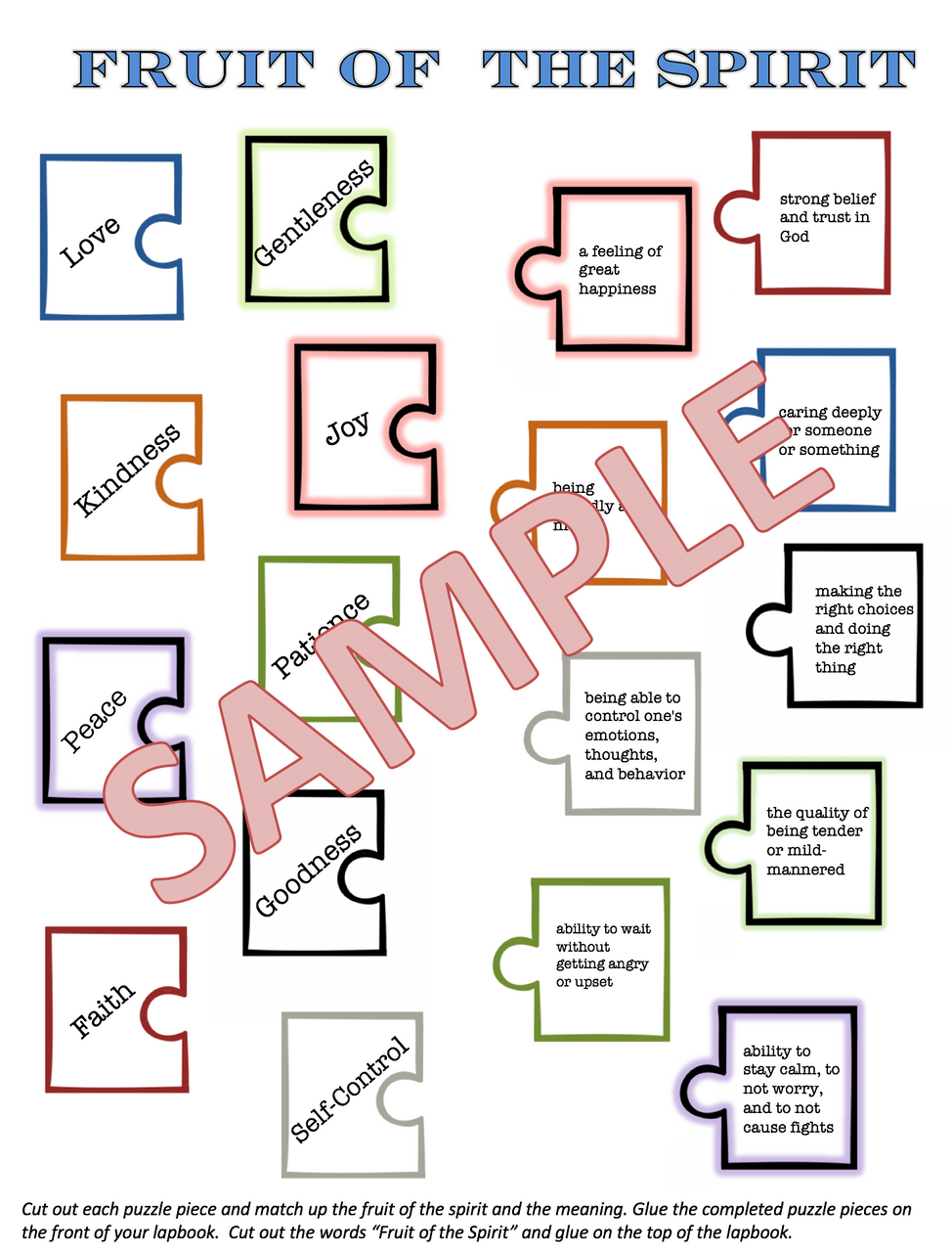 Fruit of the Spirit Lapbook - Great for a Sunday School Lesson - Amped ...