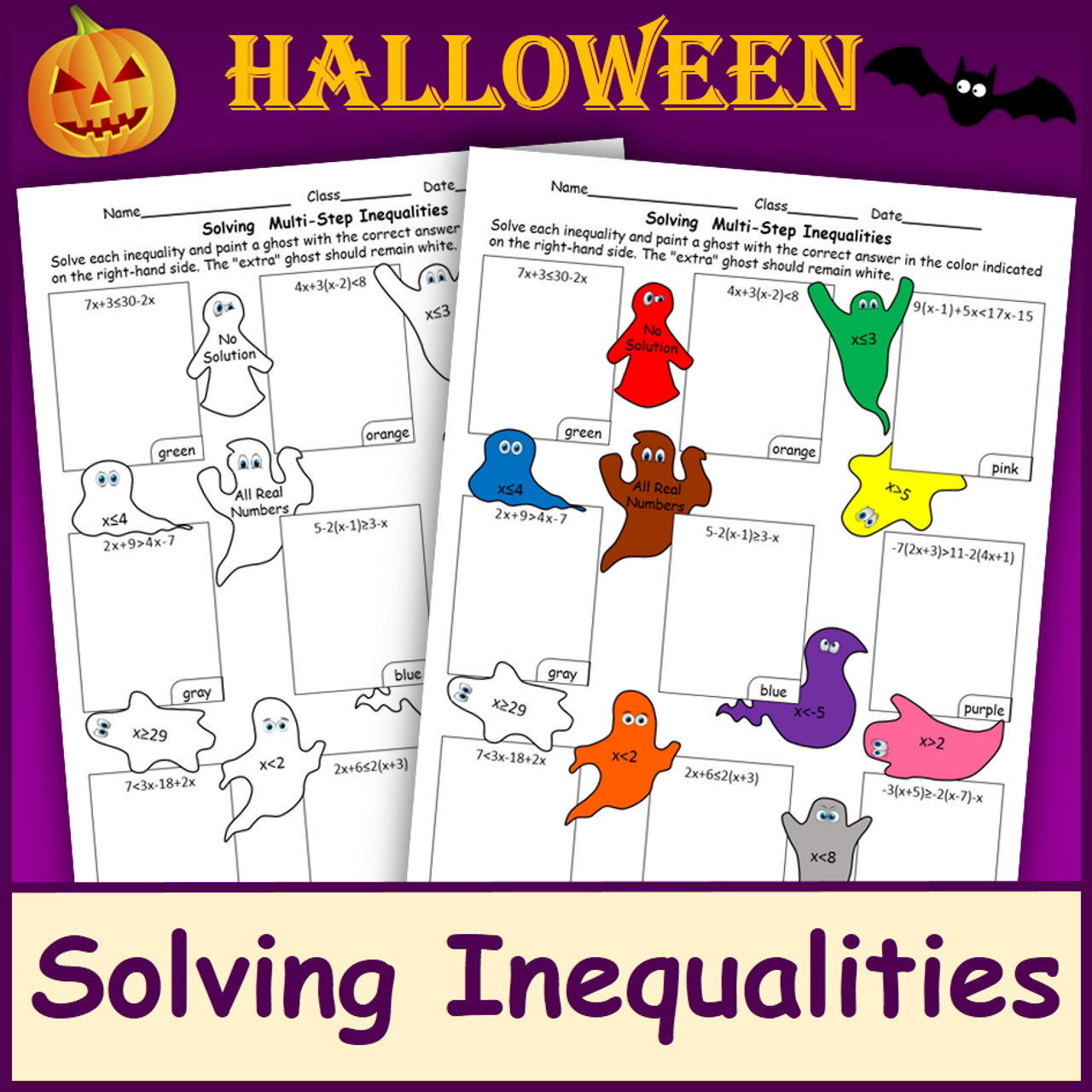 Solving Inequalities Halloween