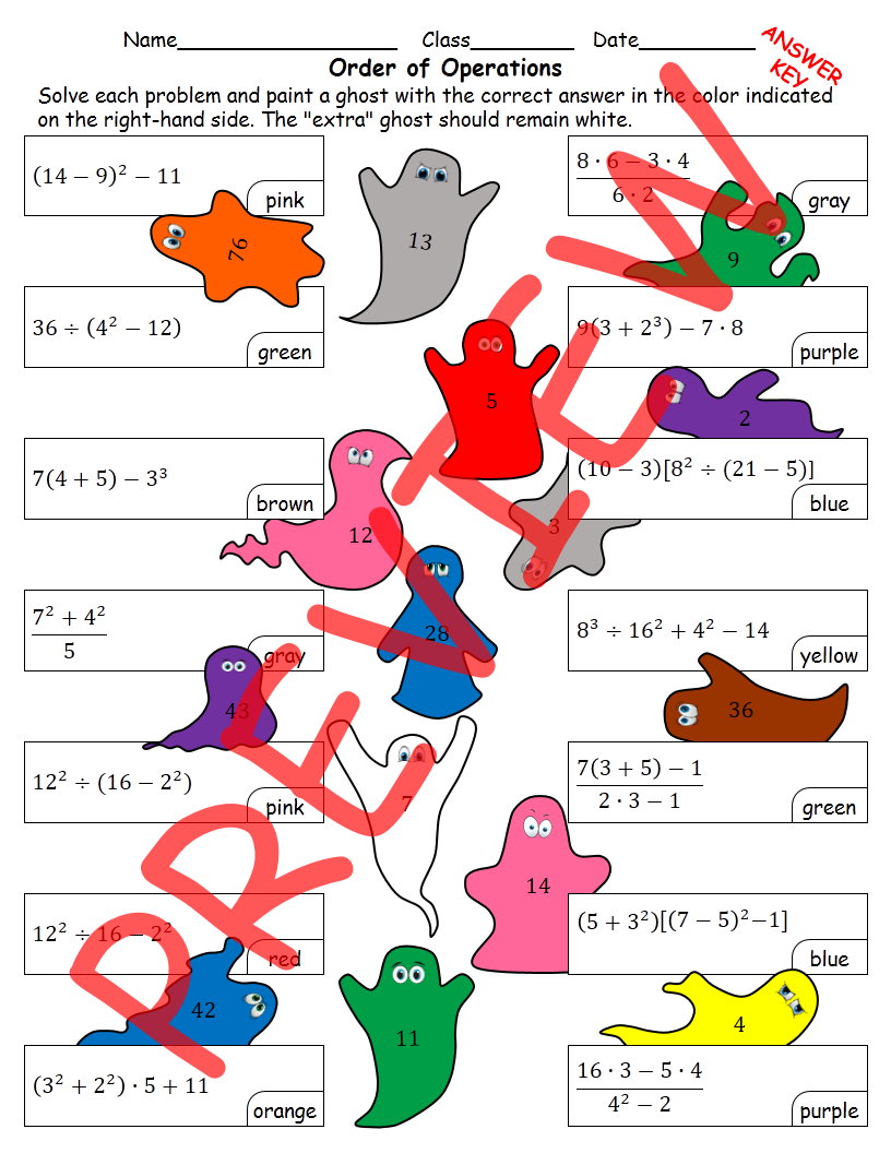 Order of Operations Halloween