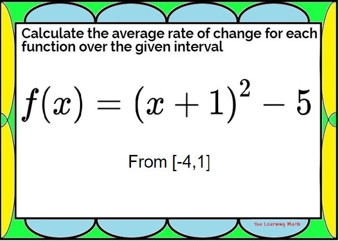 Average Rate of Change of Non-Linear Functions: Task Cards - 20 ...