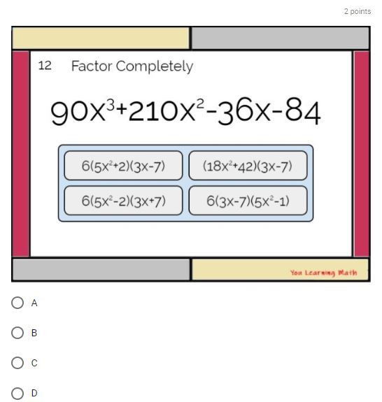 Factoring by Grouping: Google Forms Quiz - 20 Problems - Amped Up Learning