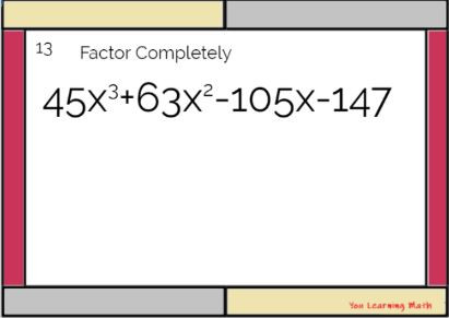 Factoring by Grouping: Task Cards - 20 Problems - Amped Up Learning