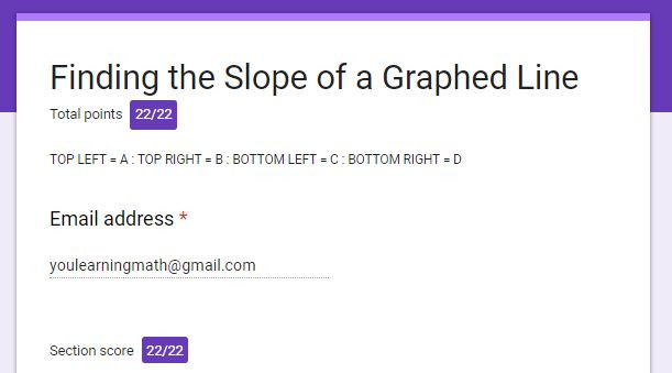 Finding the Slope of Graphed Lines: Google Forms Quiz - 22 Problems ...