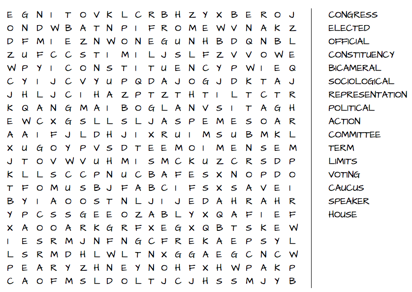 Congress Vocabulary Word Search - Amped Up Learning