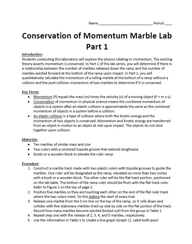 Conservation of Momentum Lab using Marbles - Amped Up Learning