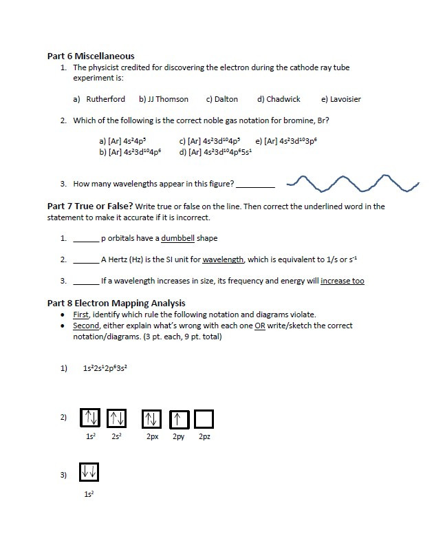 Quantum Chemistry Exam Set (Regular and Modified) Featuring the ...