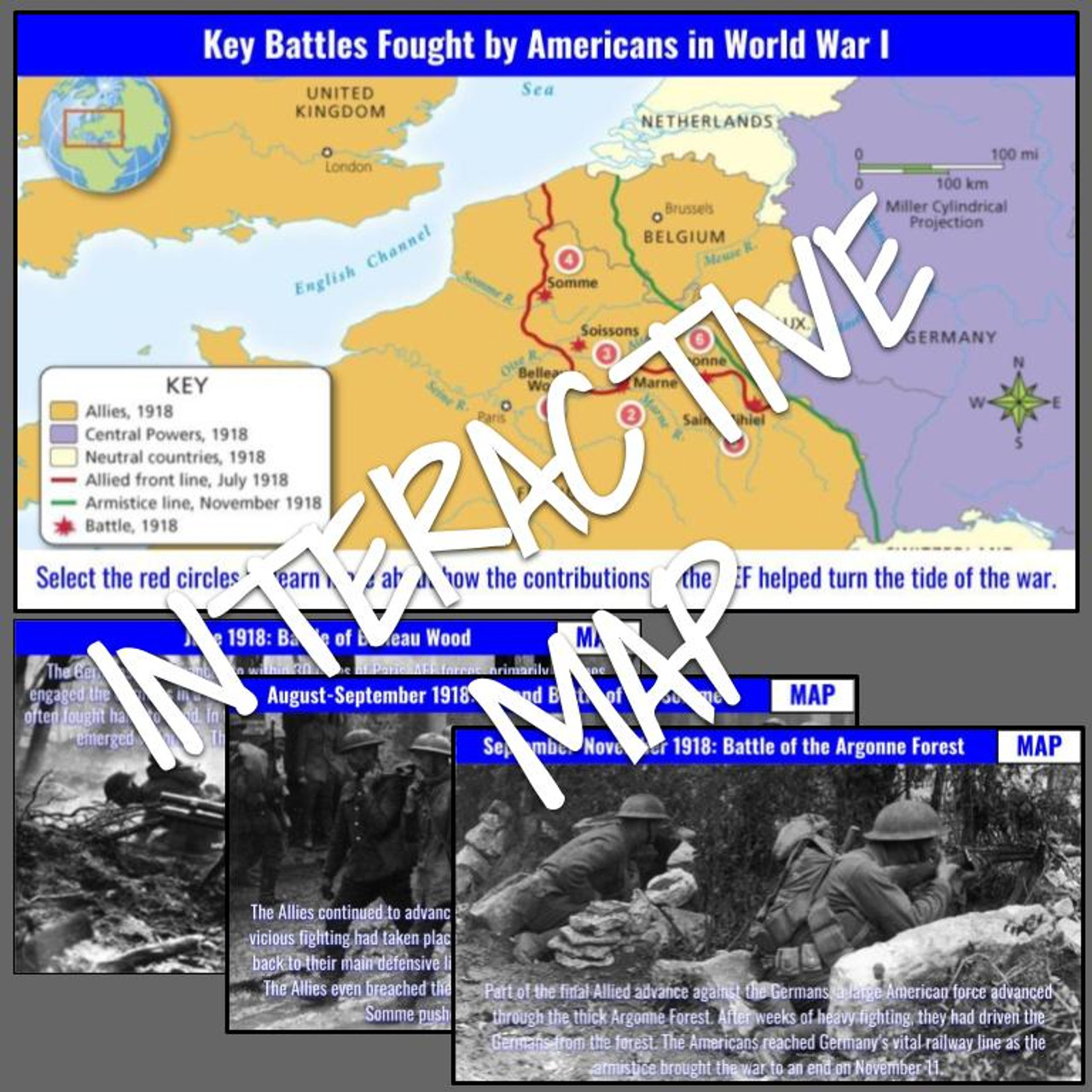 Interactive Map: Key Battles of World War I - Amped Up Learning