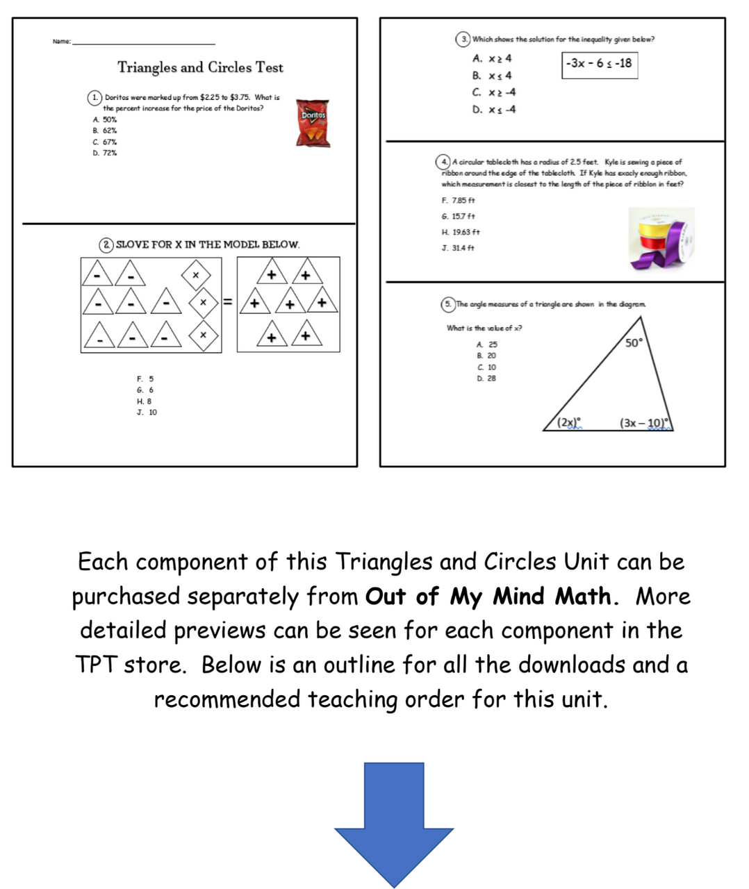 7th grade Triangles & Circles Unit - Amped Up Learning