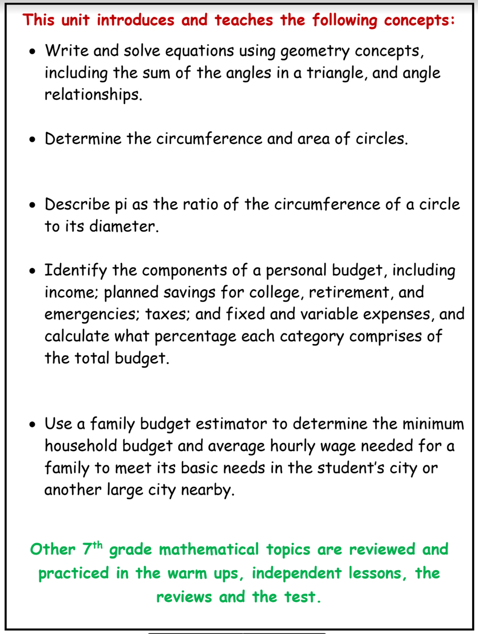 7th grade Triangles & Circles Unit - Amped Up Learning
