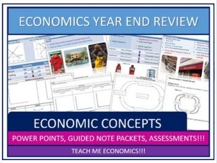 Economics End of Year Course Review Packet, PowerPoint, Note Packet ...