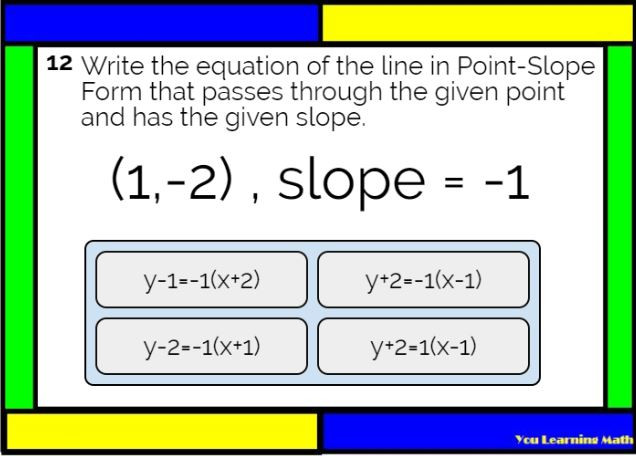 Point-Slope Form of a Line: Digital BOOM Cards (26 Problems) - Amped Up ...