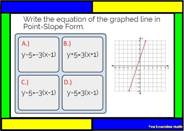 Point-Slope Form of a Line: Google Forms Quiz - 26 Problems - Amped Up ...