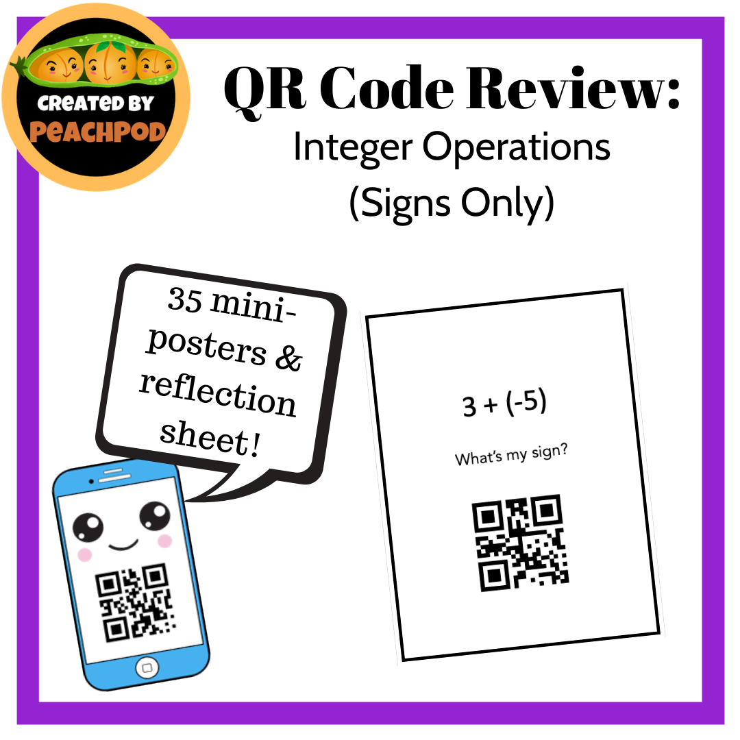 QR Code Review: Integer Operations (Signs Only) - Amped Up Learning