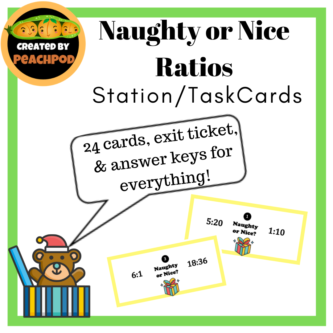 Naughty or Nice Ratios: Comparing Ratios Station/Task Cards - Amped Up ...
