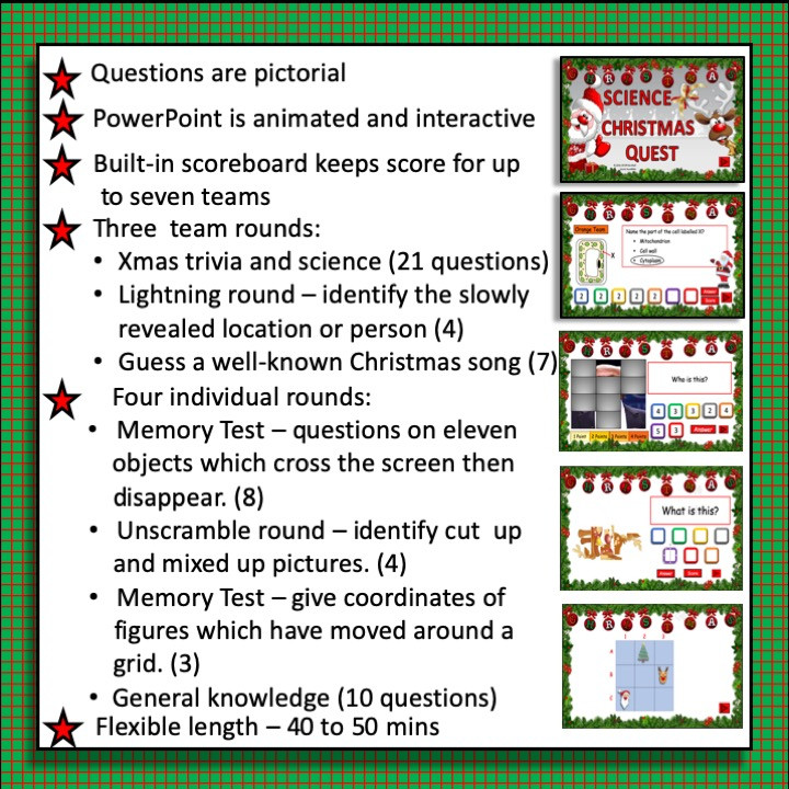 Christmas Team Quest - Science Quiz for Middle school - Amped Up Learning