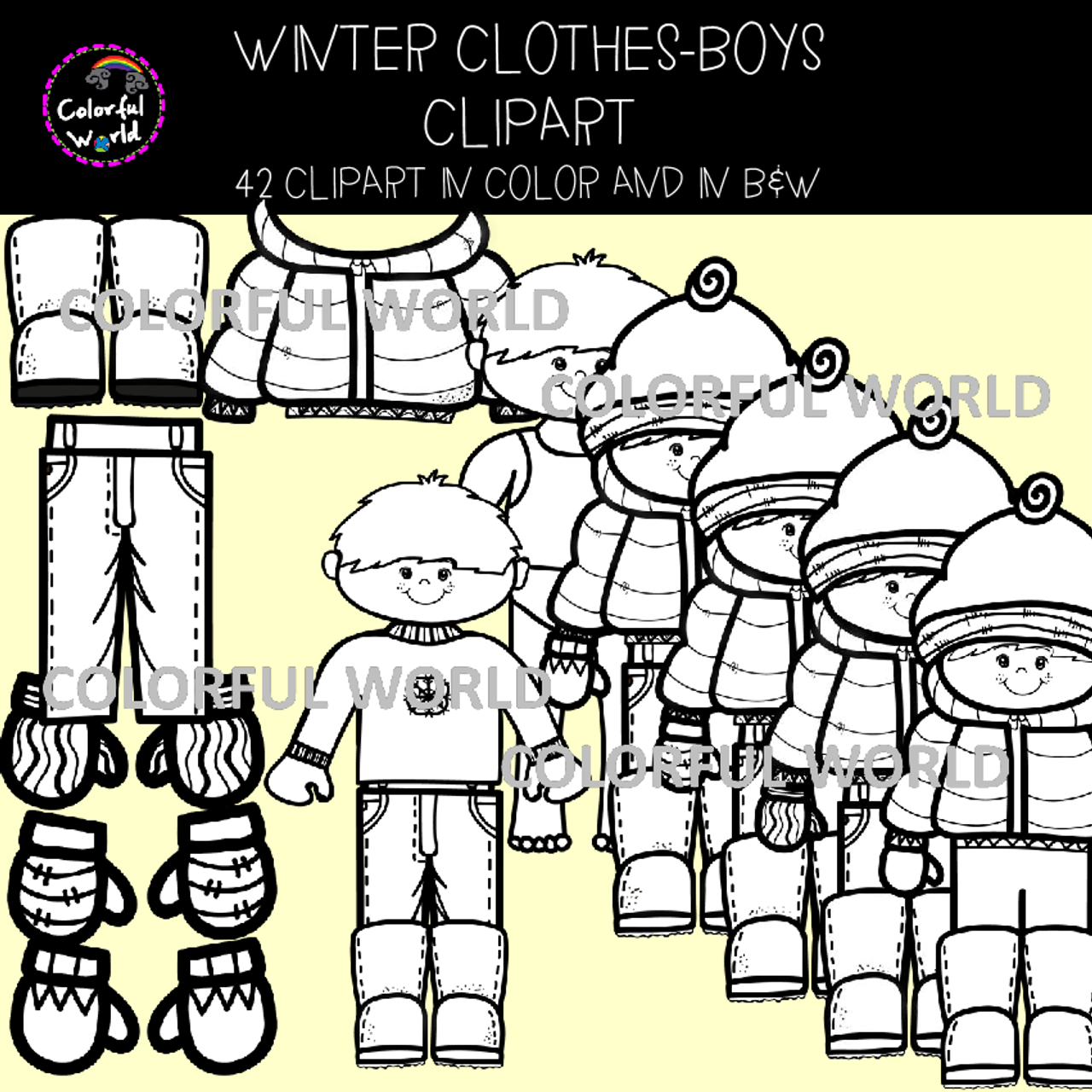 boy in winter clothes coloring pages