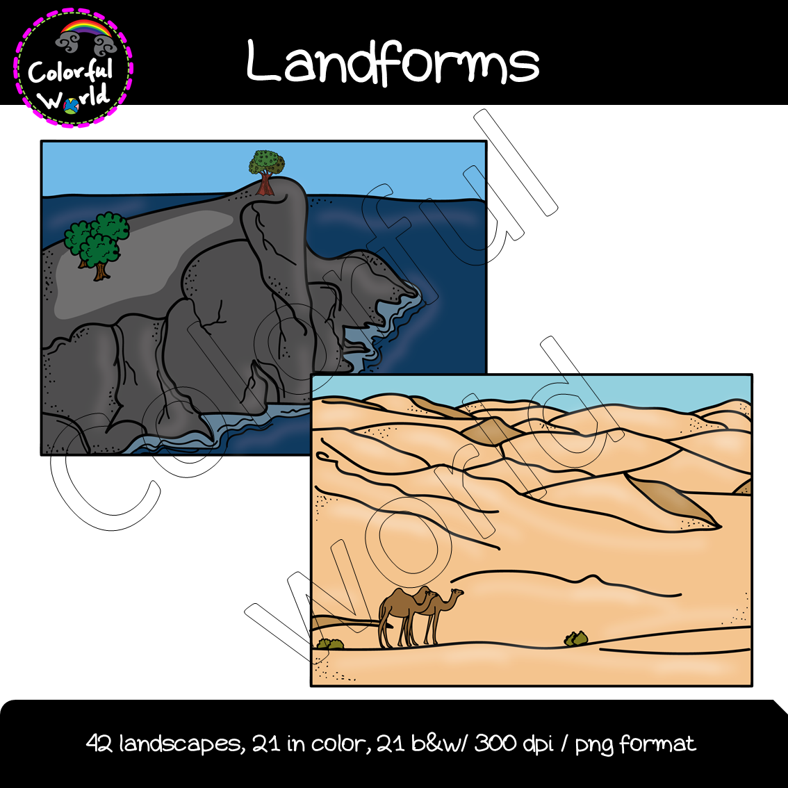 Landforms clipart - Amped Up Learning