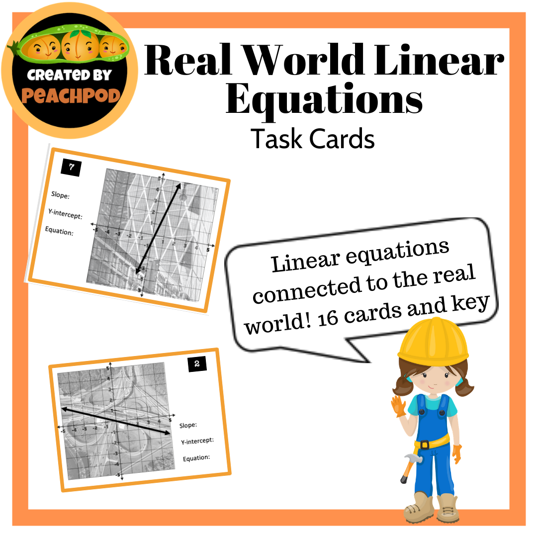 Real World Linear Equations: Task Cards - Amped Up Learning