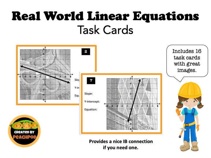 Real World Linear Equations: Task Cards - Amped Up Learning