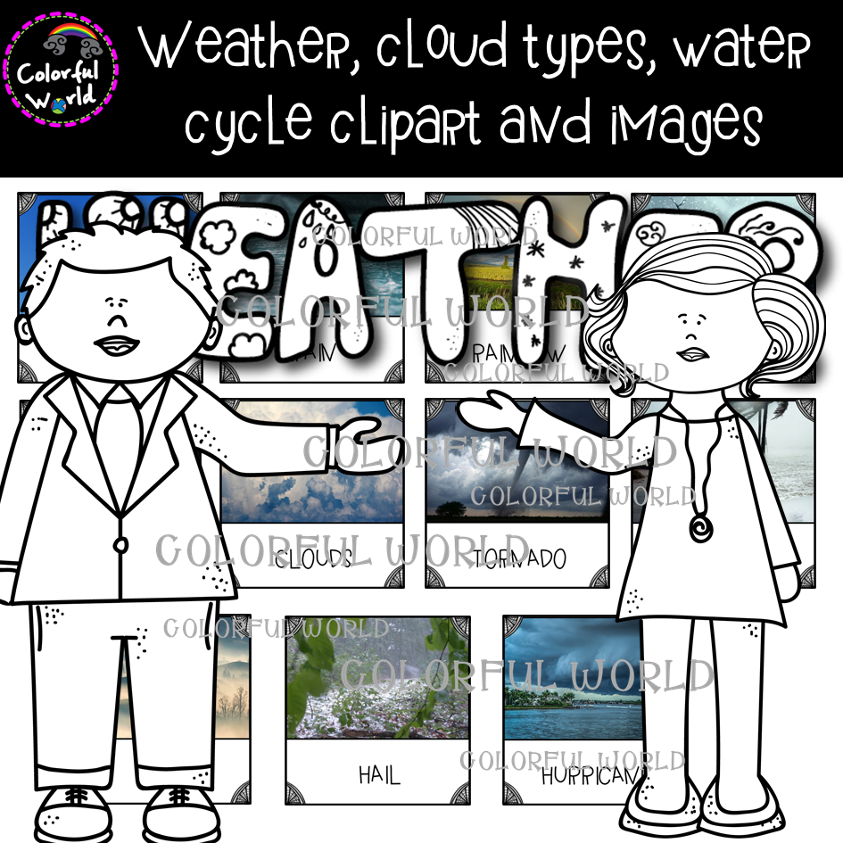 Weather, cloud types, water cycle clipart and images - Amped Up Learning