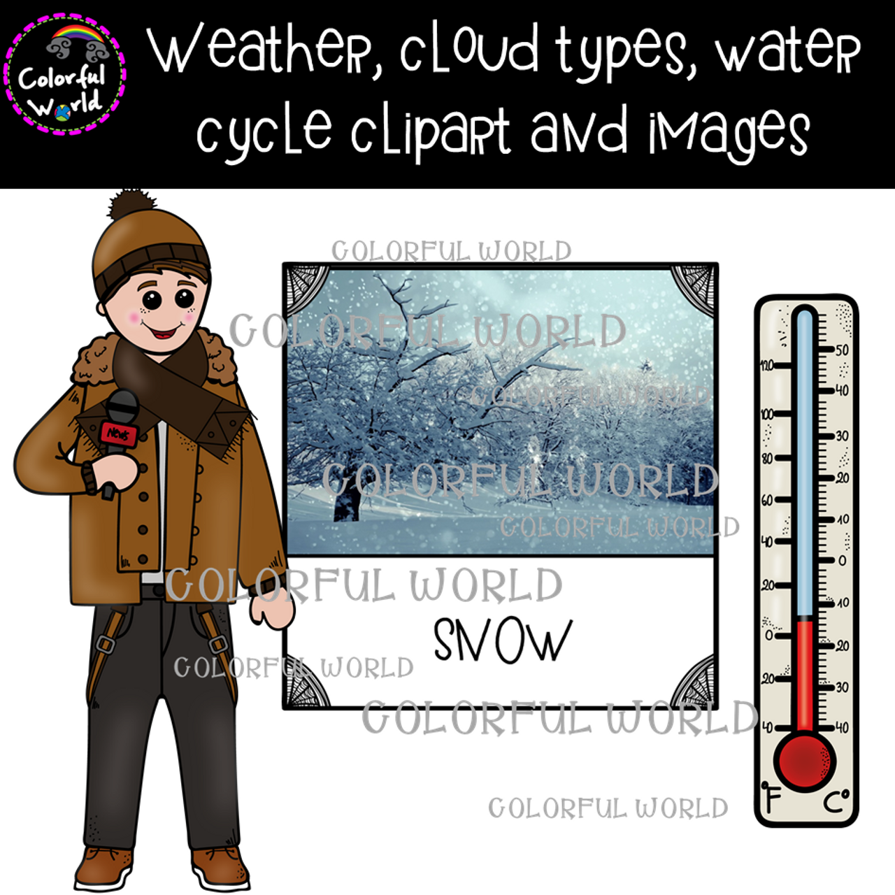 Weather, cloud types, water cycle clipart and images - Amped Up Learning