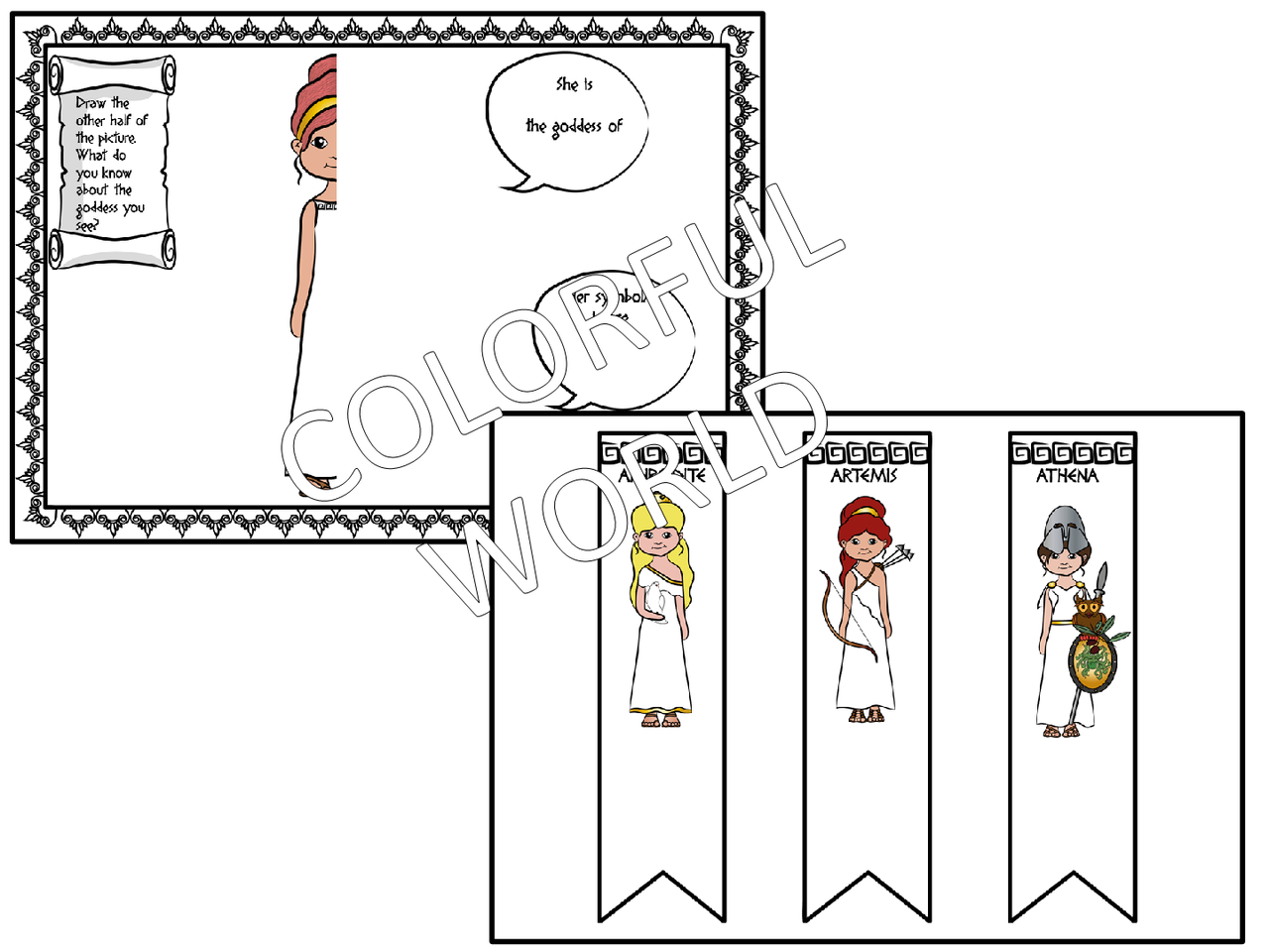 Greek Olympian Goddesses worksheets, matching cards, printables and ...