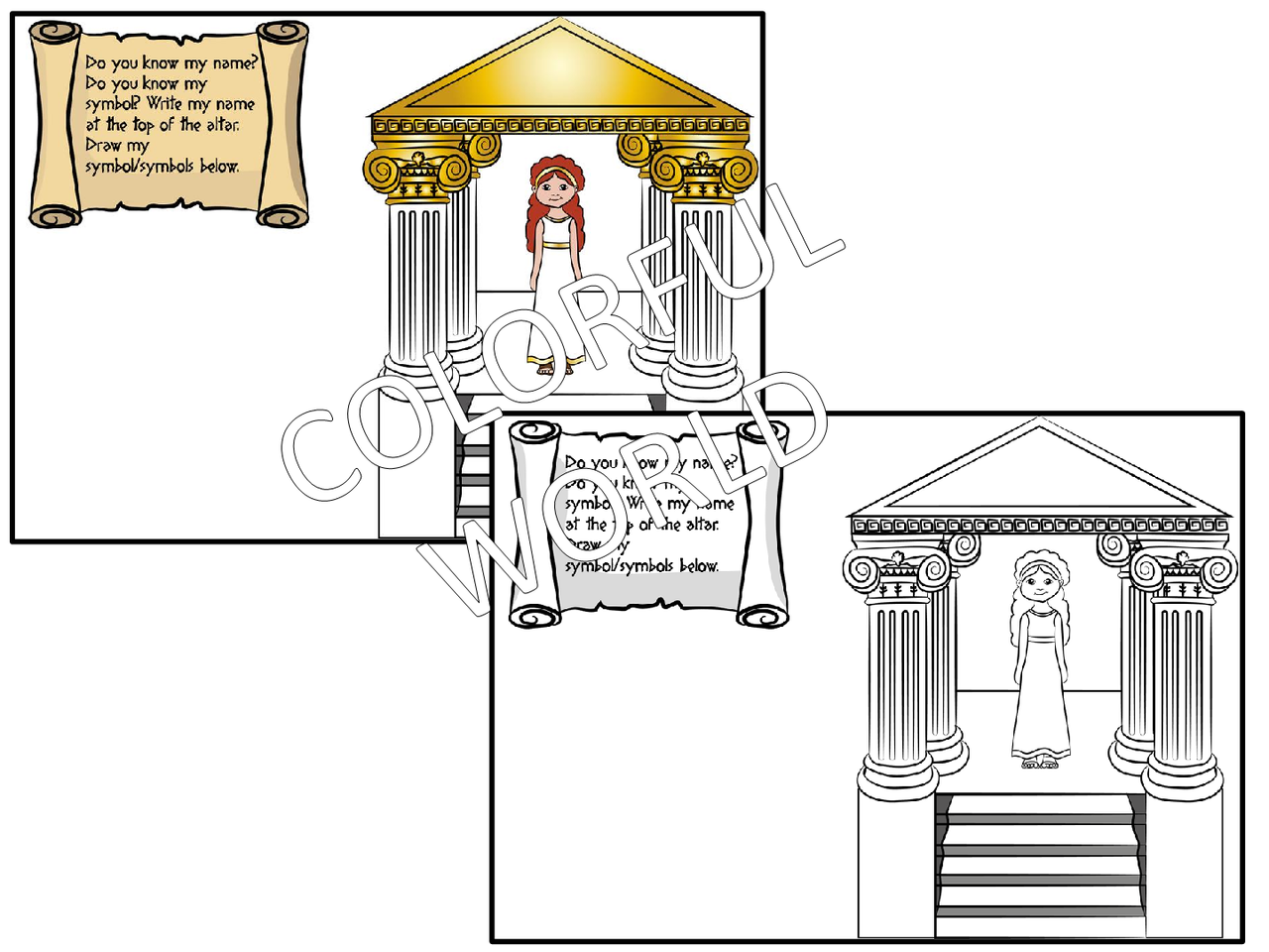 Greek Olympian Goddesses worksheets, matching cards, printables and ...