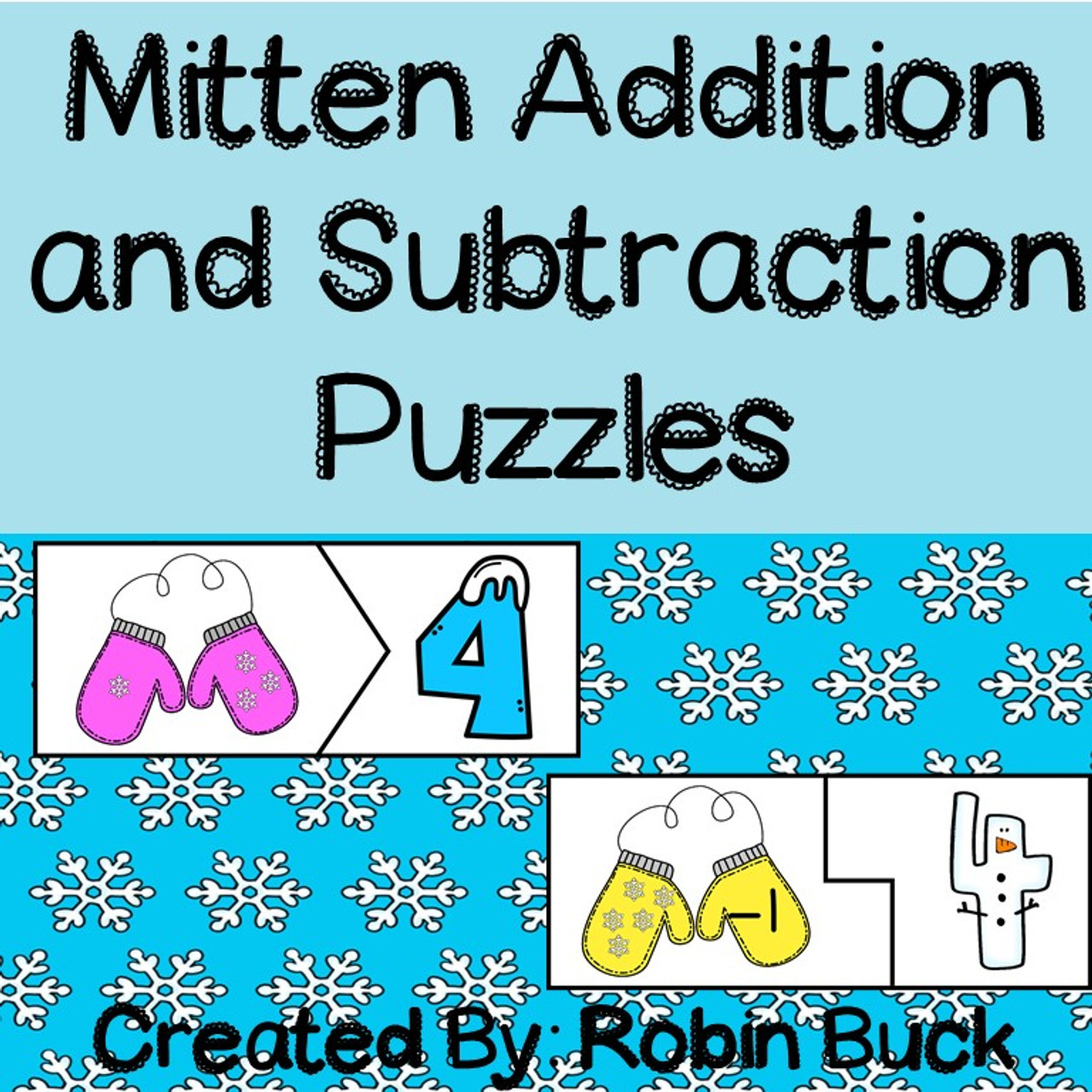 Winter Mitten Addition and Subtraction Puzzles - Amped Up Learning