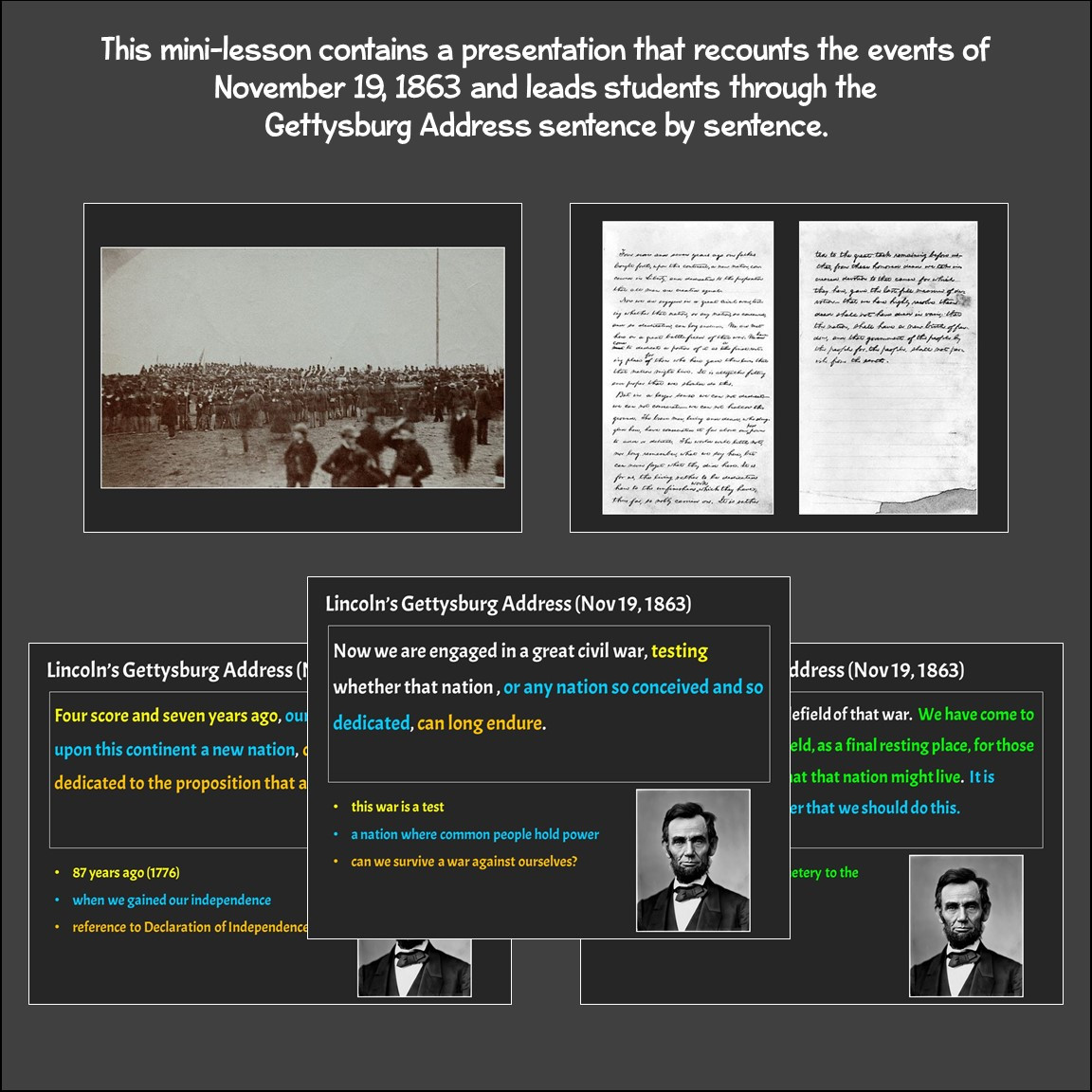 Primary Sources: The Gettysburg Address - Amped Up Learning