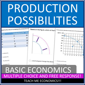 Production Possibilities Frontier Curve Test 50 Total Questions PPC PPF ...
