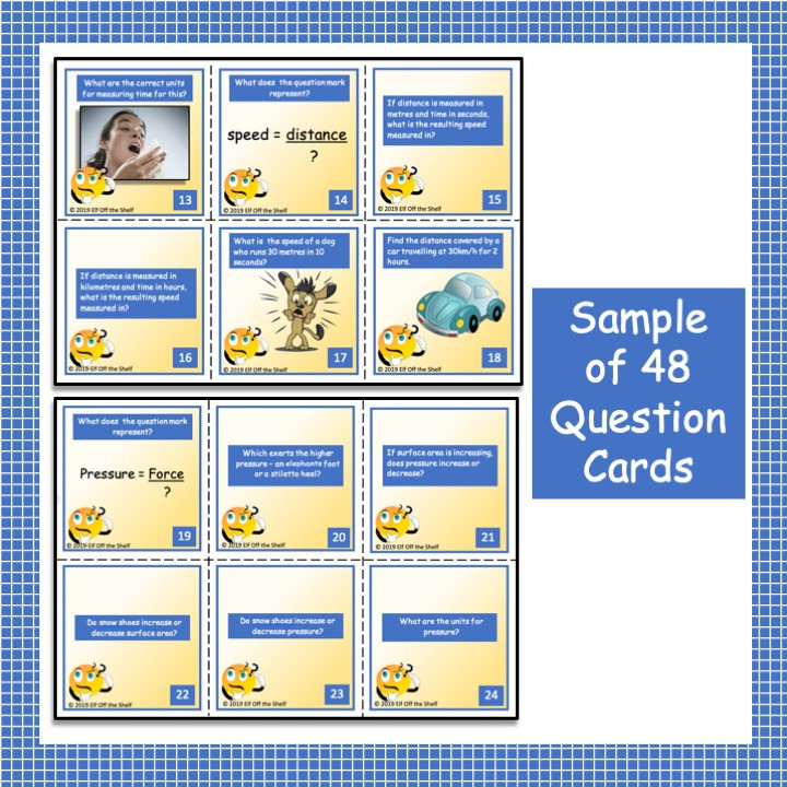 Forces - 48 Question Board Game for Pressure, Moments, Speed & Hooke's ...
