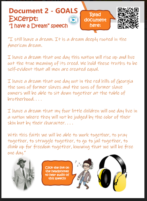 Civil Rights Gallery Walk - Doc Analysis - compare contrast MLK Jr ...