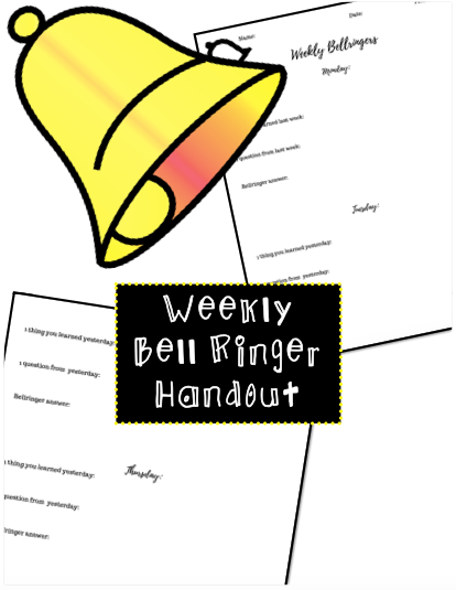 Weekly Bellringer Handouts - Amped Up Learning