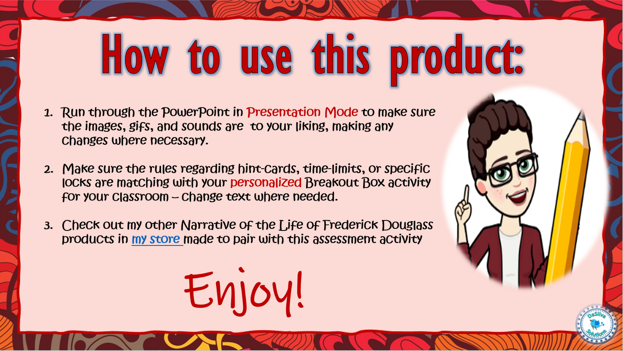 Frederick Douglass Breakout Box instructions for students - FREE ...