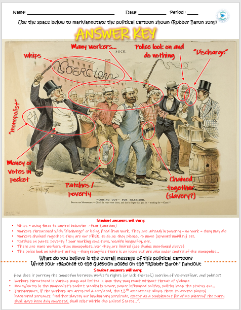 Industrial Revolution Song Series & Political Cartoon Analysis Activity
