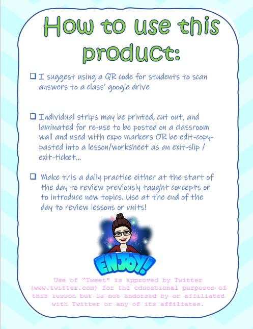 Tweets About Our Learning - Exit Slip Template & Activity - FREE ...