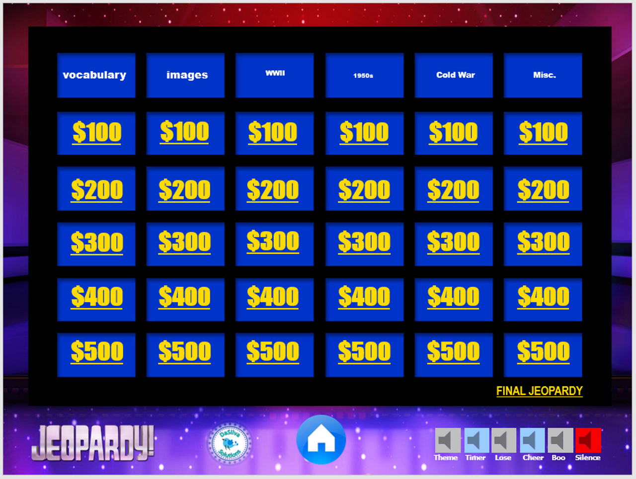 US History: WWII through Cold War Jeopardy Review Game Activity - Amped ...