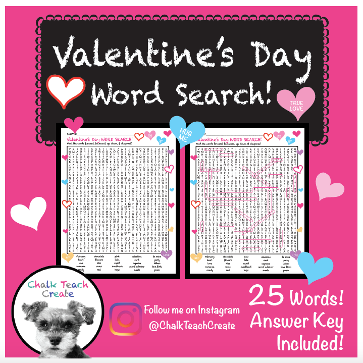 Valentine's Day Word Search! - Amped Up Learning