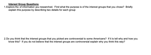 Interest Groups Research Activity - Amped Up Learning