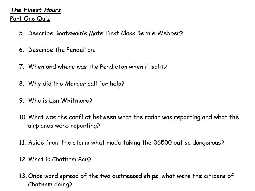 The Finest Hours: A Book Study - Amped Up Learning
